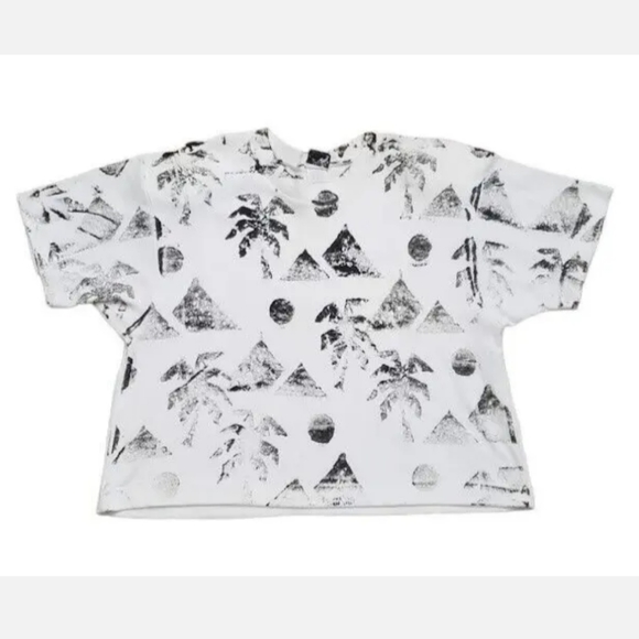 Vintage | Tops | Vintage Randi Of California White Black Palm Tree ...